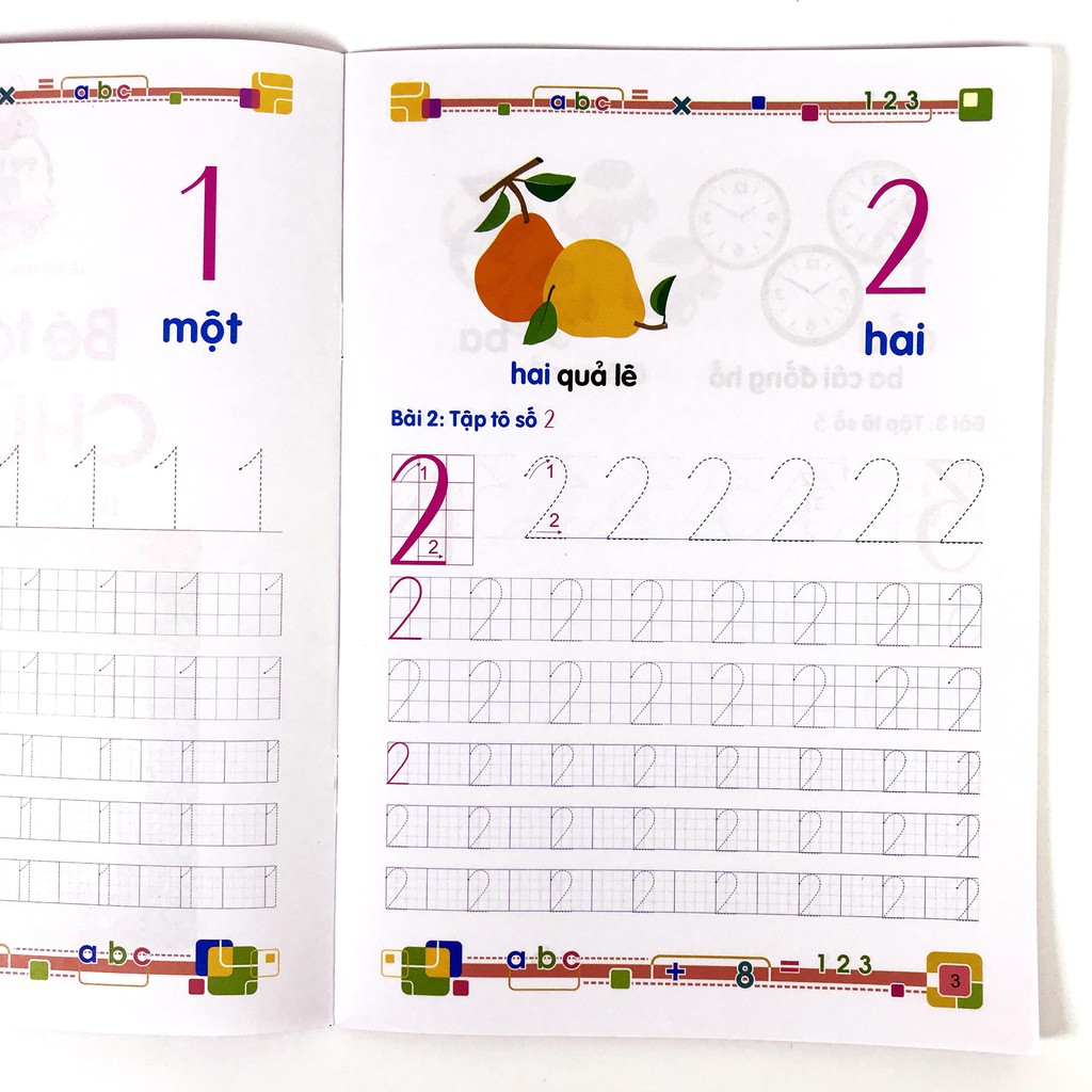 Tập tô số từ 1-10 tập tô số 2 với hình ảnh sinh động