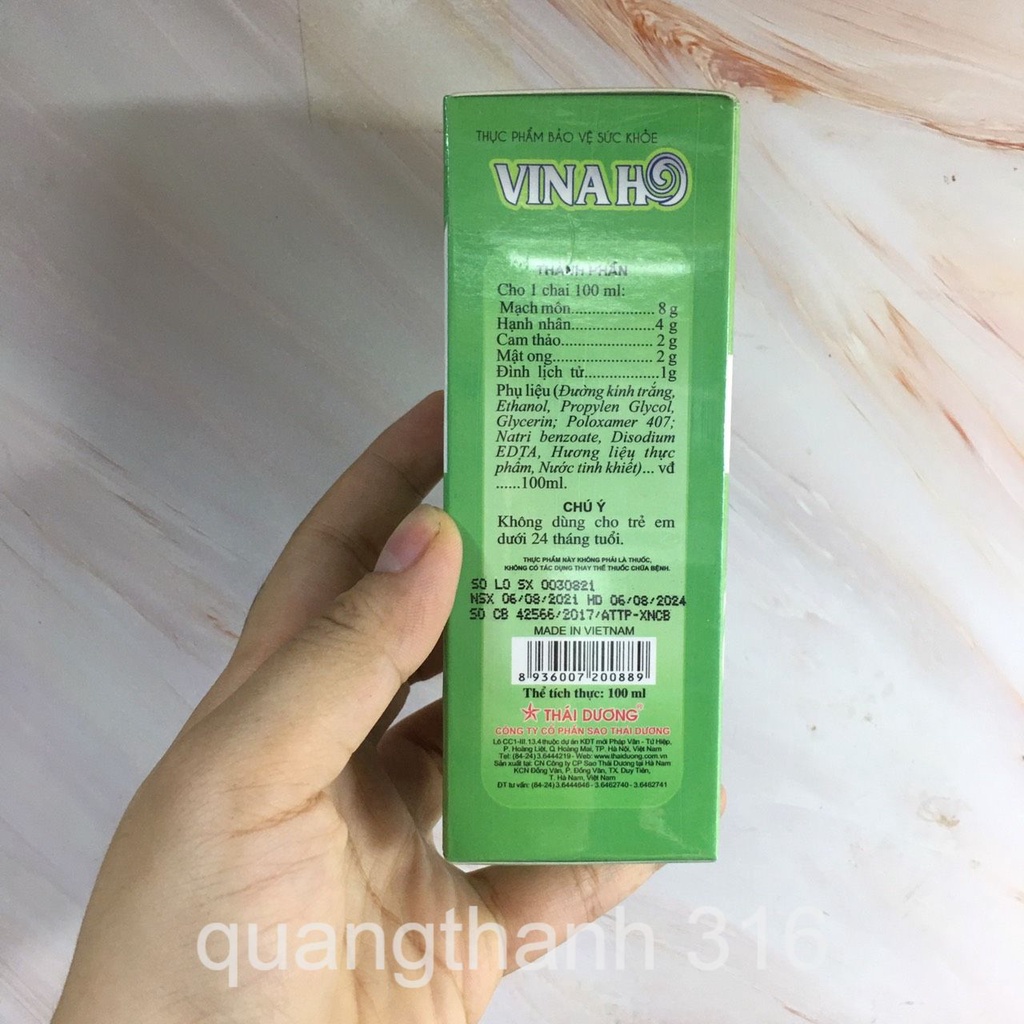 Mua Siro VINAHO Sao Thái Dương - Bổ phế, hỗ trợ làm giảm các chứng ho ...