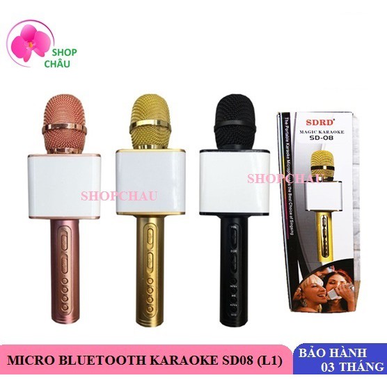 Mua Micro Karaoke Bluetooth SD-08 Loại 1 âm thanh chuẩn, hát hay giá rẻ nhất | TecKi.Vn