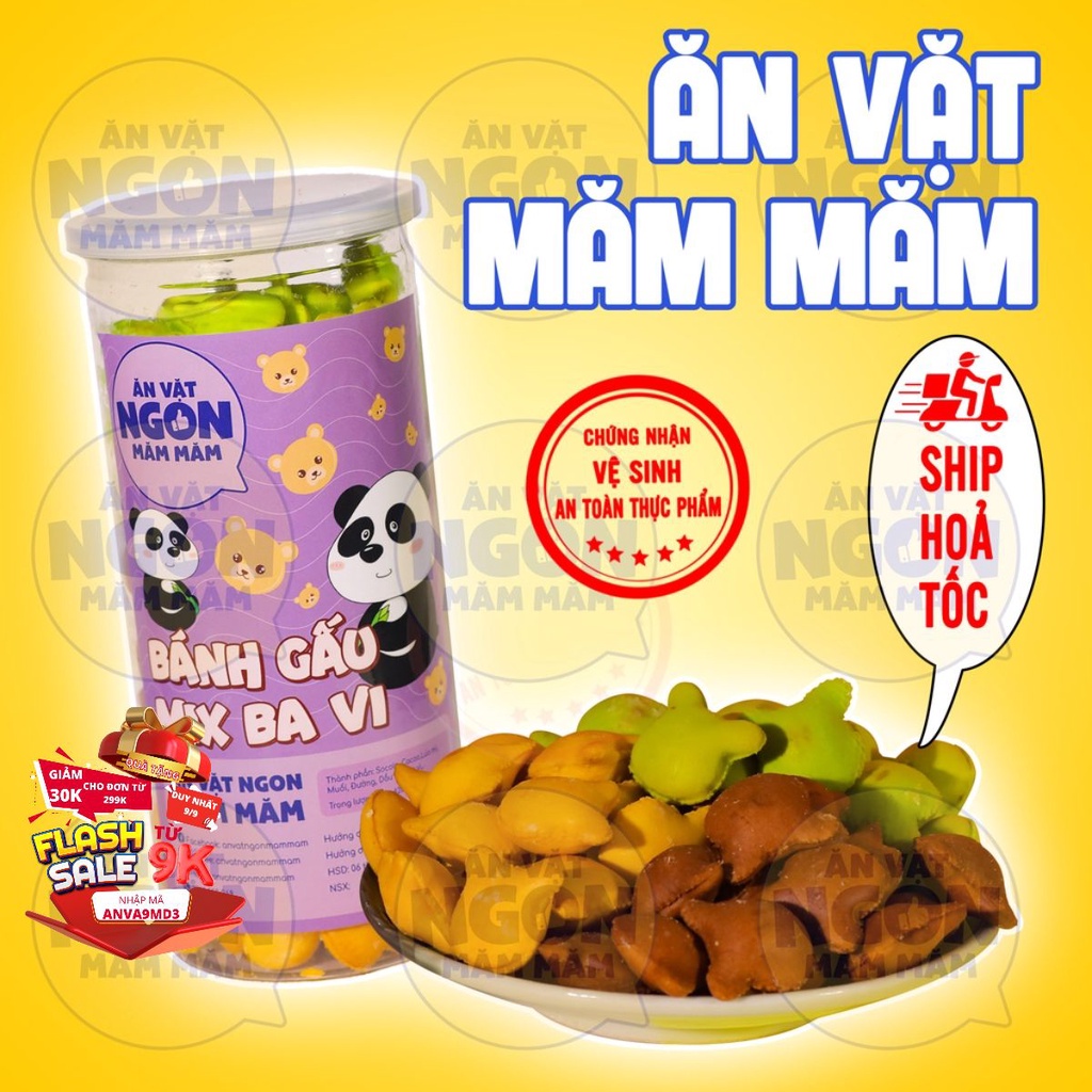Mua Bánh gấu nhân kem mix 3 vị trà xanh, socola, kem 420 gr Đồ ăn vặt ...