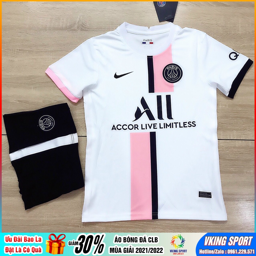 Áo PSG 2022 | Bộ Quần Áo Bóng Đá CLB PSG 2021/2022 Sân Khách Màu Trắng ...