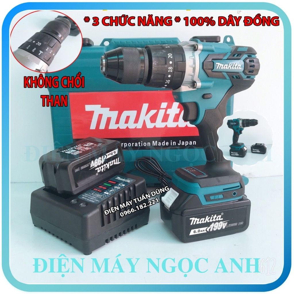 Mua Máy khoan pin cầm tay mini Makita 199V chính hãng không chổi than cầm tay bắn bắt vặn vít ...