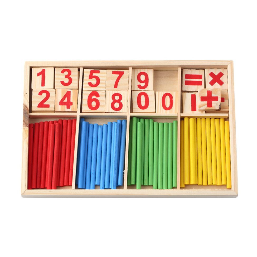 Math Manipulatives Wooden Counting Sticks Kids Preschool Educational ...