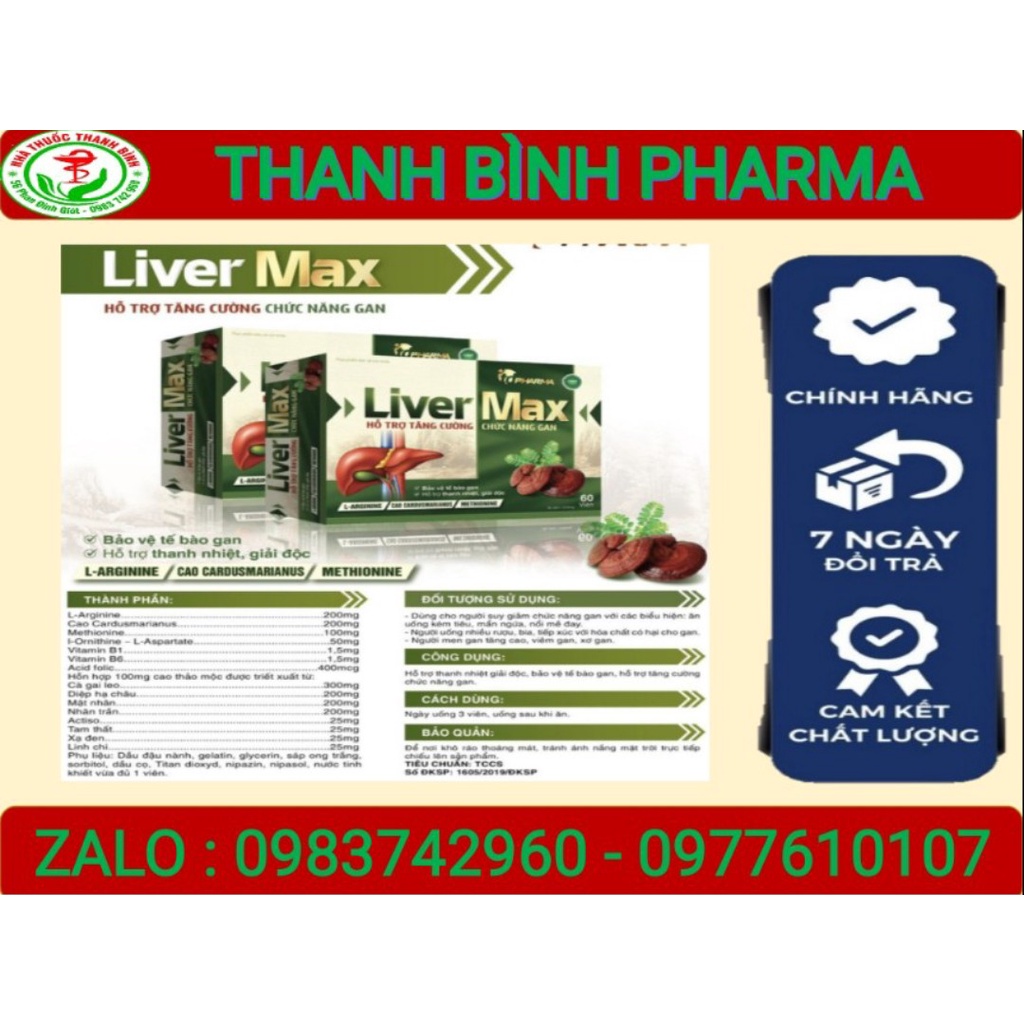 Mua LIVER MAX - HỖ TRỢ TĂNG CƯỜNG CHỨC NĂNG GAN - BẢO VỆ TẾ BÀO GAN ...