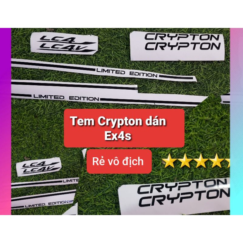 Mua TEM CRYPTON DÁN ÁO EX 4 SỐ CHỮ MÀU ĐEN DÁN DÀN ÁO CÓ NỀN MÀU SÁNG ...