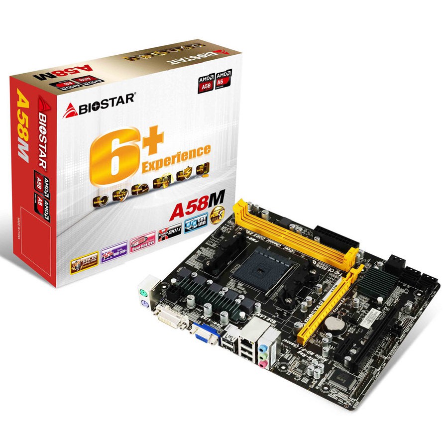 Bán Main AMD , Mainboard socket FM2 , FM2+ BIOSTAR A58M V6.3 full tụ ...