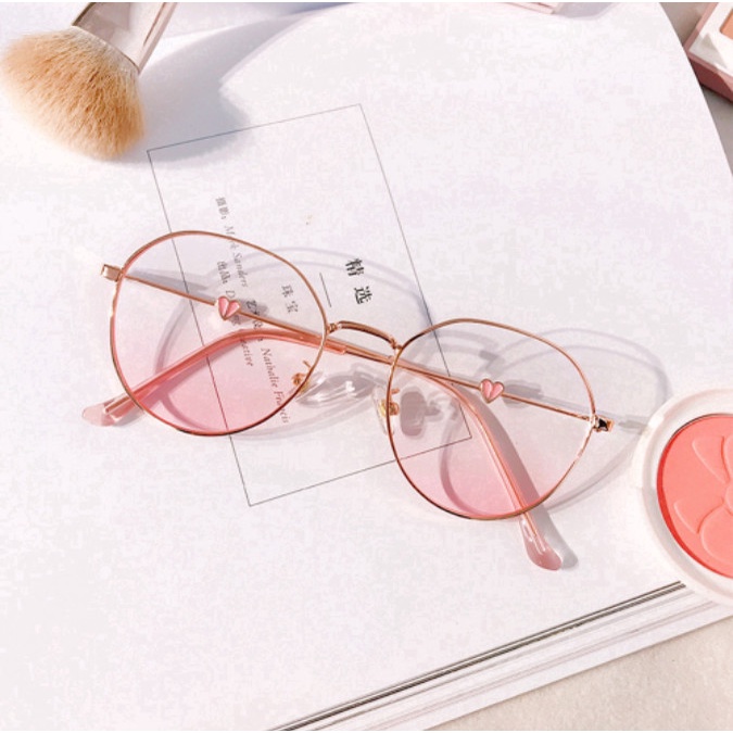 Mua Kính mát nữ gọng kim loại hình trái tim màu gradient, kính mát ...
