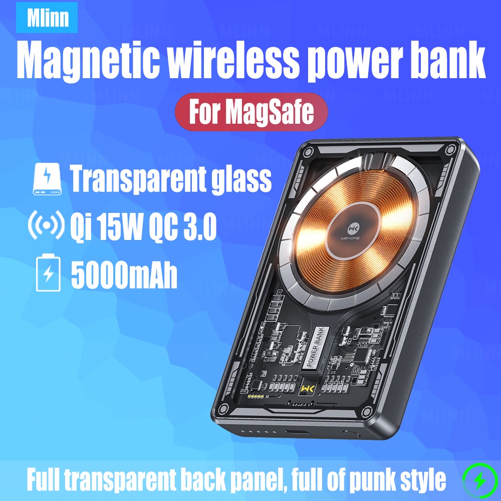 Mua Sạc Dự Phòng Không Dây Từ Tính Trong Suốt 5000mAh Cho MagSafe 13 12 ...