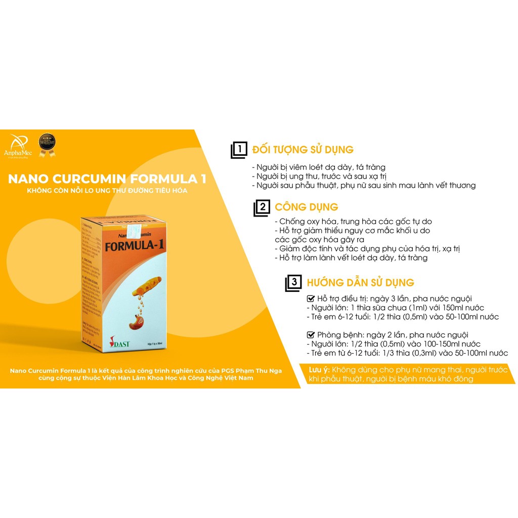 Nghệ Gel Nano Curcumin Formula -1 Hỗ trợ điều trị viêm loét dạ dày VIỆN ...