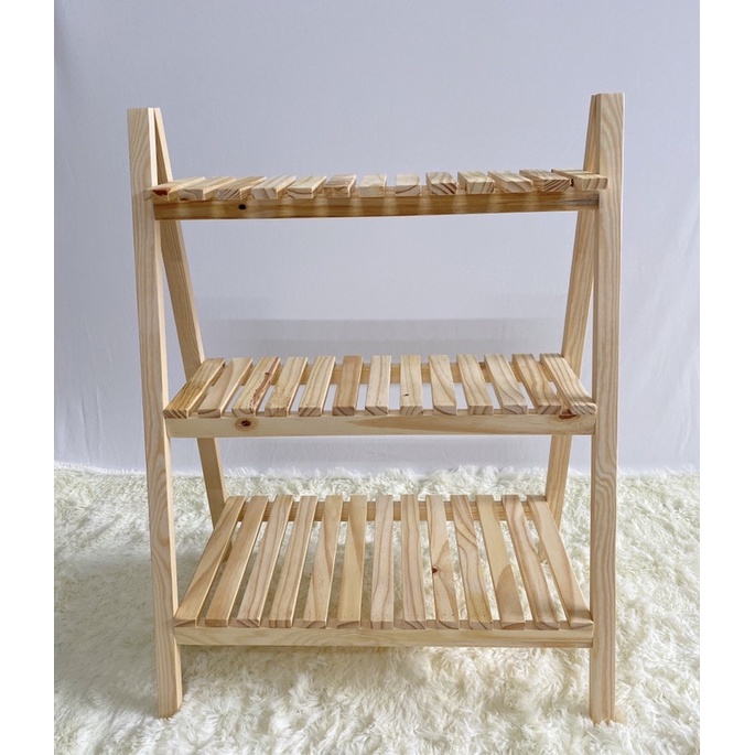 Kệ mini 3 tầng bằng gỗ thông tự nhiên | Shopee Việt Nam