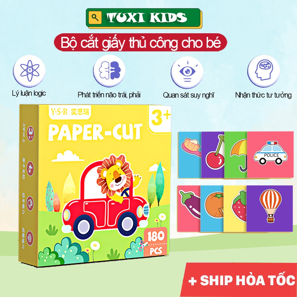 Mua Giấy màu thủ công, bộ cắt dán hình động vật 840 hình 3D dành cho bé ...