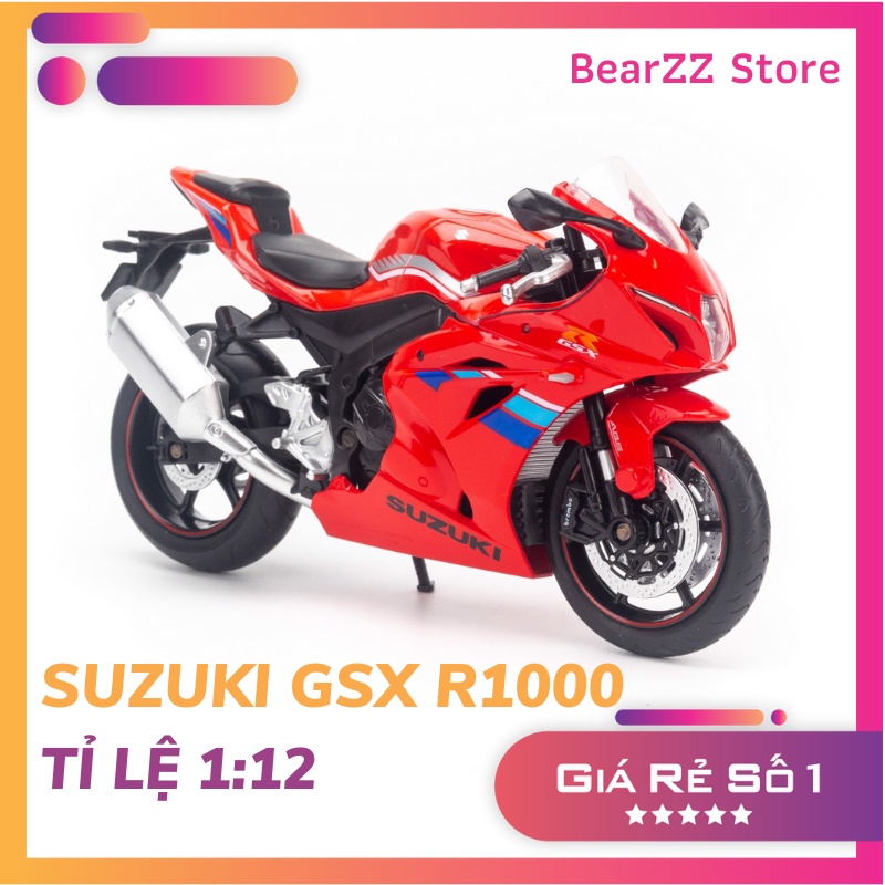 Mô hình moto Suzuki GSX R1000 tỉ lệ 1:12 hãng MSZ (Nhiều màu sắc ...