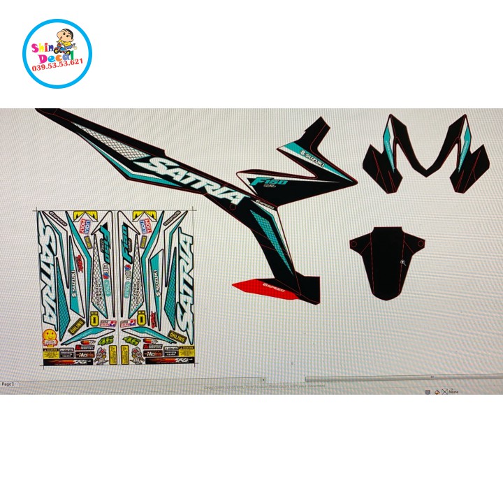 [SHIN DECAL] Tem xe satria fi caro dán xe đen | Shopee Việt Nam