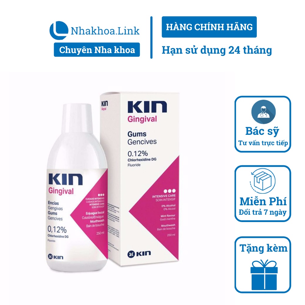 Bán sỉ nước súc miệng Kin Gingival chai 250ml 1 thùng 12 chai nhập khẩu ...