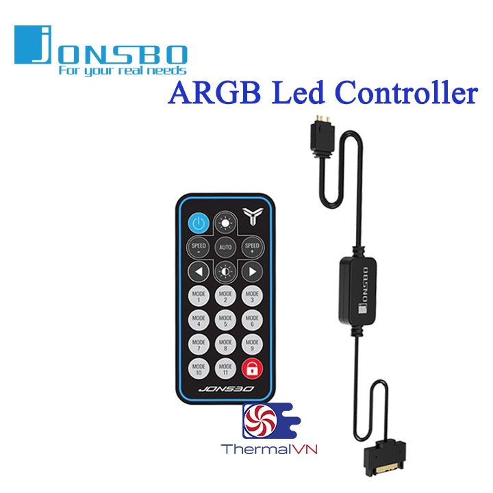 Bộ điều khiển đèn Jonsbo 5v ARGB 3-pin không dây (ARGB Led Controller ...