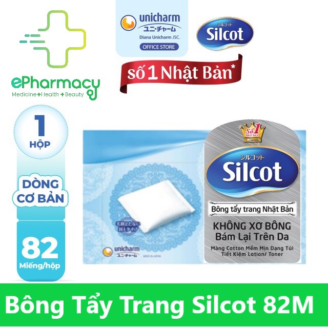 Bông tẩy trang Silcot Nhật Bản Hộp 82 miếng cao cấp - Bông Silcot ...