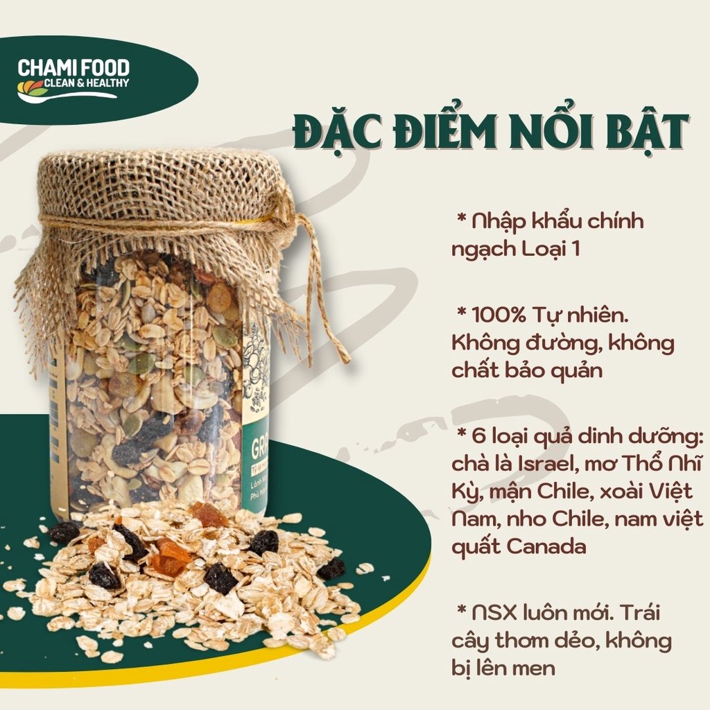 Granola Ăn Kiêng Chami Food Siêu Hạt Giảm Cân Không Đường 500g 50 Yến ...