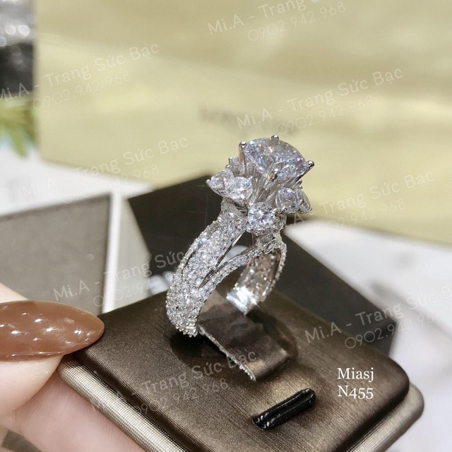 Mua Nhẫn nữ Bạc Ý S925 Đá xoàng Cz cao cấp miễn phí xi Kim N455 |Mi.A Trang sức bạc giá rẻ nhất ...