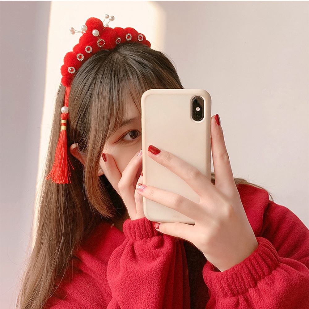 Mua Cài tóc trang trí tua màu đỏ phong cách lễ hội Trung Hoa dùng làm ...