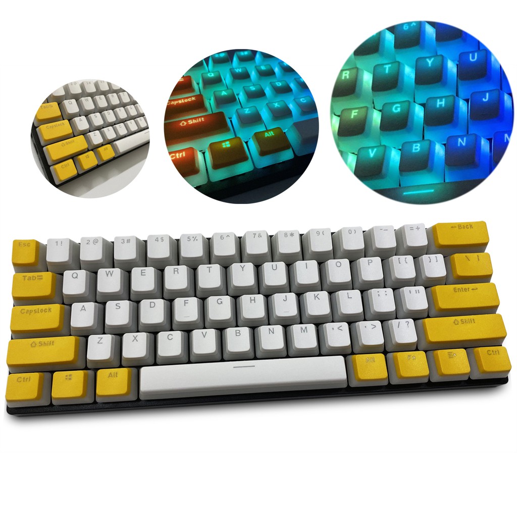 Mua Keycap pudding, keycap pudding trắng màu vàng 61 Double Shot PBT ...