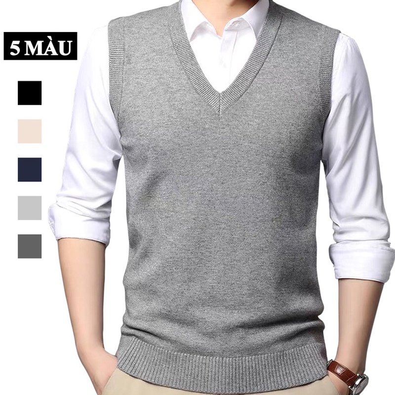 Mua Áo len nam ghile cổ tim OMEN, áo len ghi lê trơn màu kiểu dáng trẻ ...