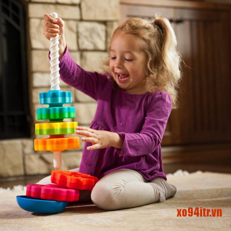 XOITR Creative Rainbow Revolving Tower Baby Jenga Pile of toys gift ...
