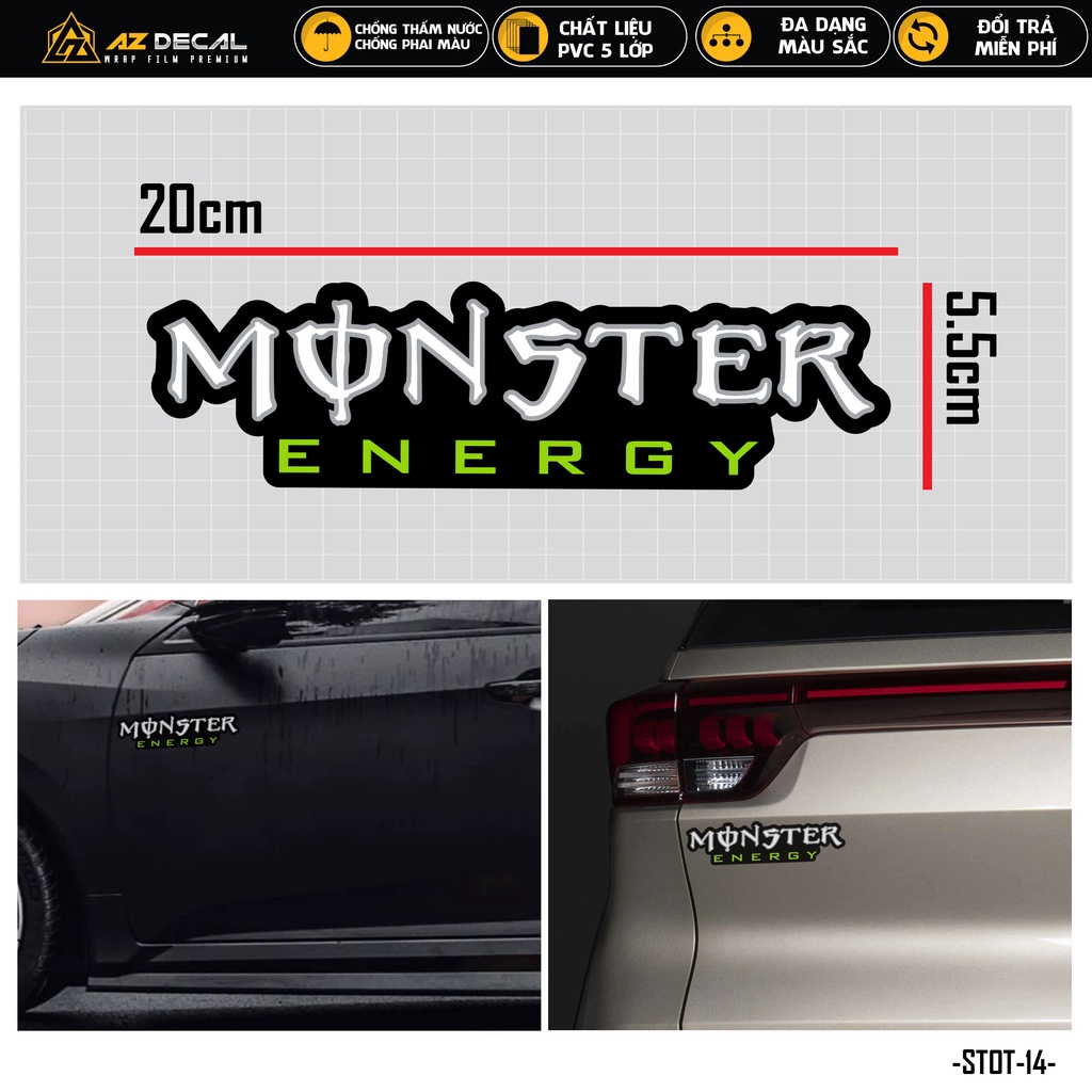 Mua Tem Dán Xe Ô Tô Monster | STOT-14 | Sticker Oto Xe Hơi Dán Sườn ...