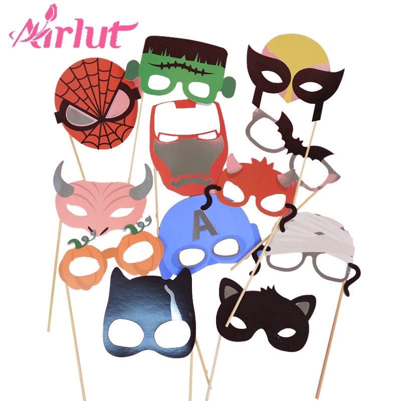 Photobooth Props Birthday Photo Props Cartoon Paper Mask Selfie Props ...