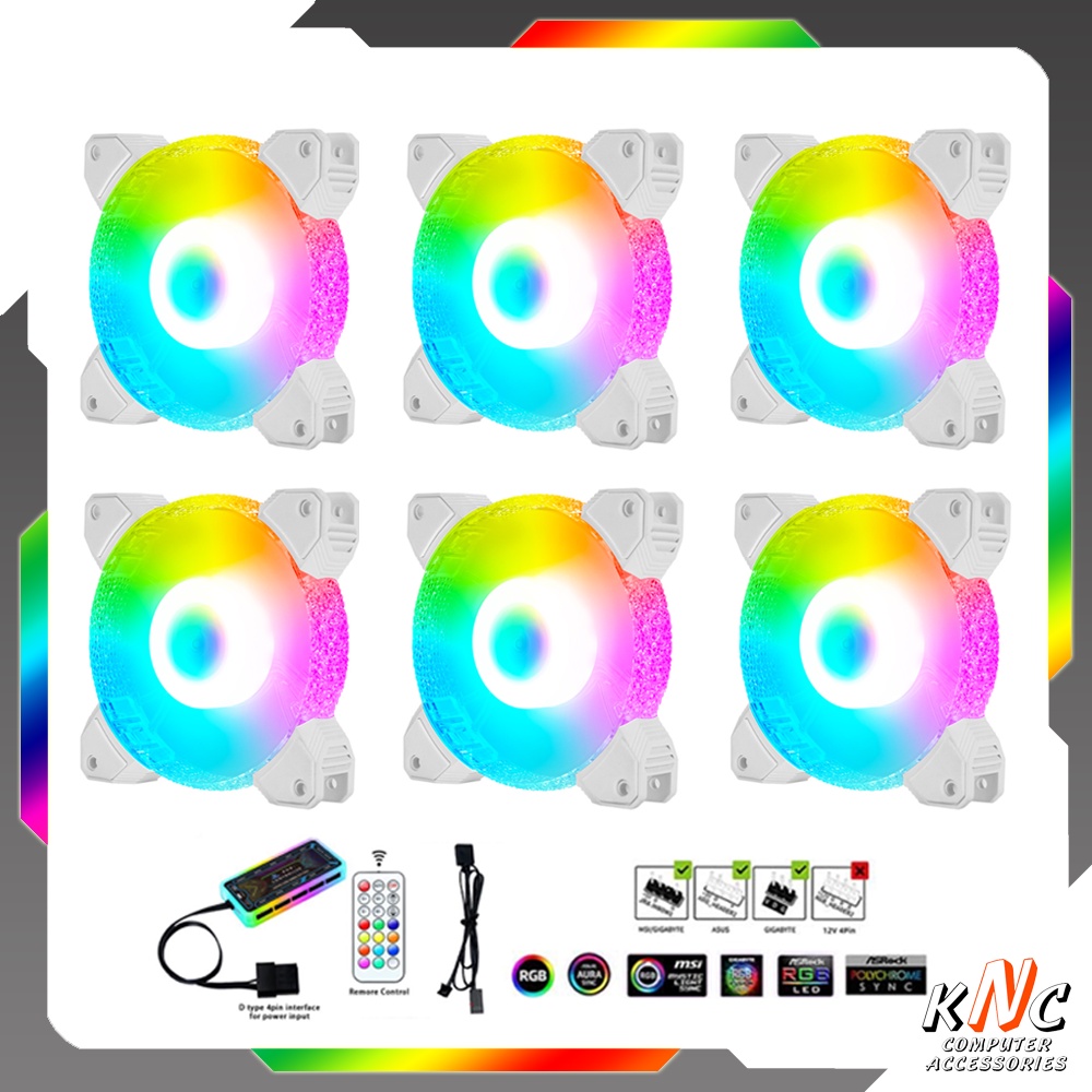 Mua Bộ 6 Quạt Tản Nhiệt Diamond D2 12cm Fan Led RGB Đồng Bộ Màu Hub ...