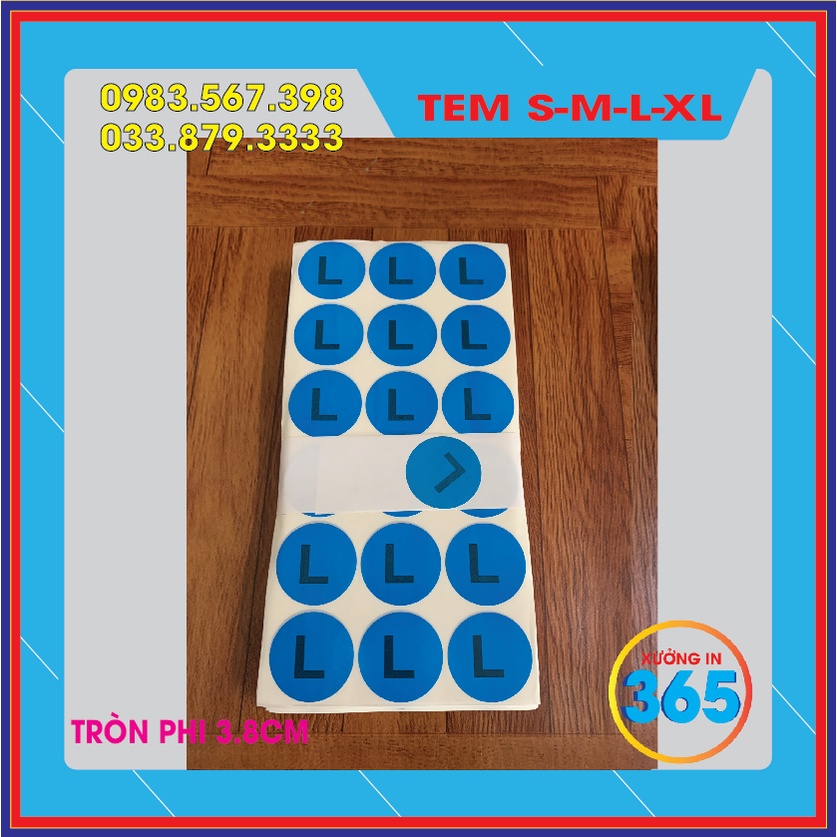 Mua TEM TRÒN DECAL, STICKER NHIỀU MÀU TEM SIZE QUẦN ÁO, GIÀY DÉP S-M-L ...