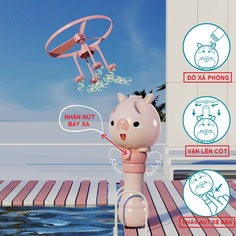 Mua Súng bắn bong bóng xà phòng kèm chong chóng quay bay trên không ...