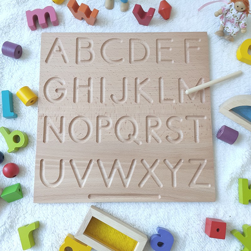 Treeyear Alphabet Tracing Boards ABC Trace Letters and Numbers Wooden ...