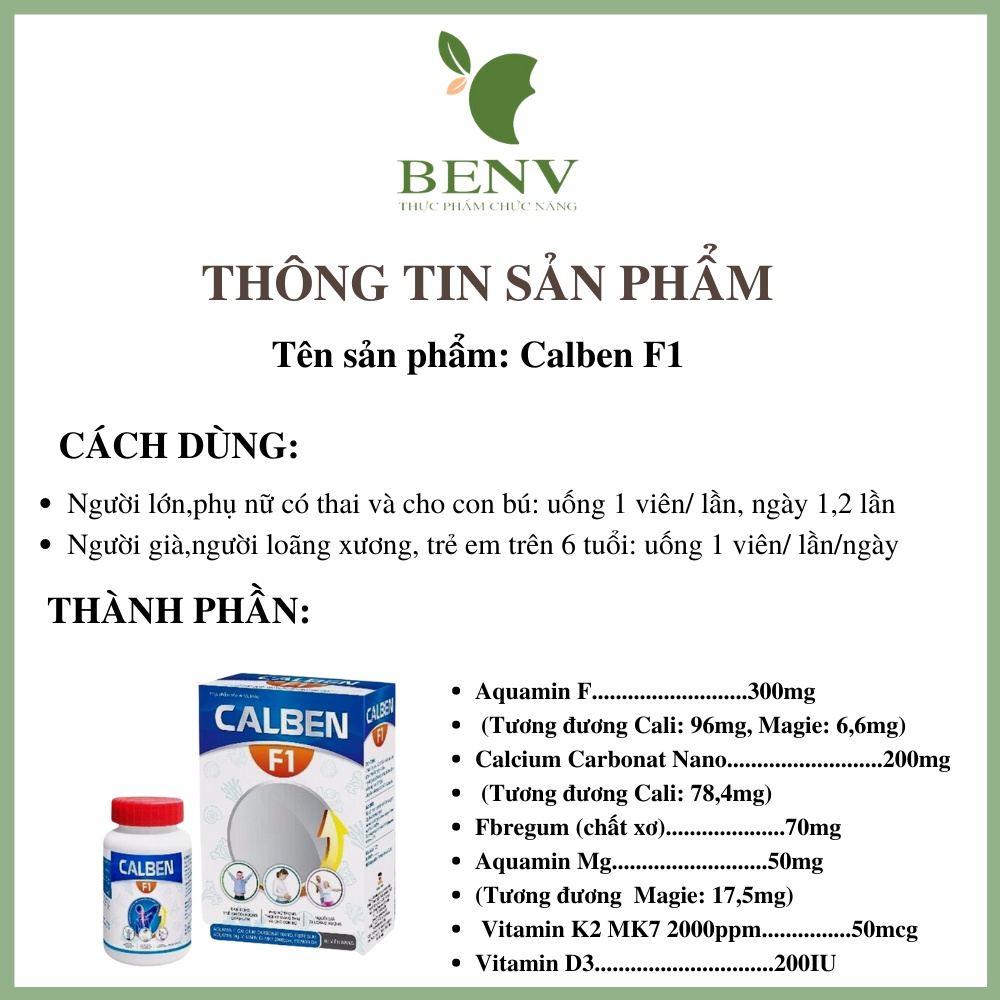 Mua Viên uống Calben BenV hộp 60 viên, giúp bổ sung canxi,vitamin D3 ...