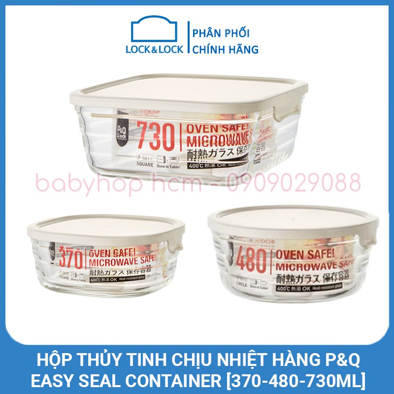 Hộp thủy tinh chịu nhiệt Lock&Lock Easy Seal Container P-0810 [370ML] P-0811 [480ML] P-0815 ...