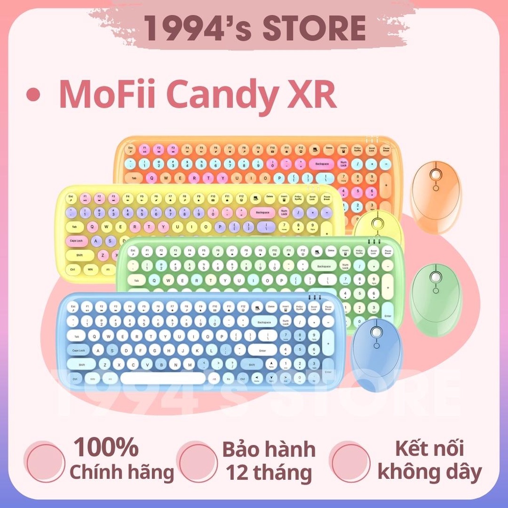 Bộ bàn phím giả cơ và chuột không dây MoFii Candy Mixed - Dùng cho PC, Laptop, Tivi, Điện thoại ...