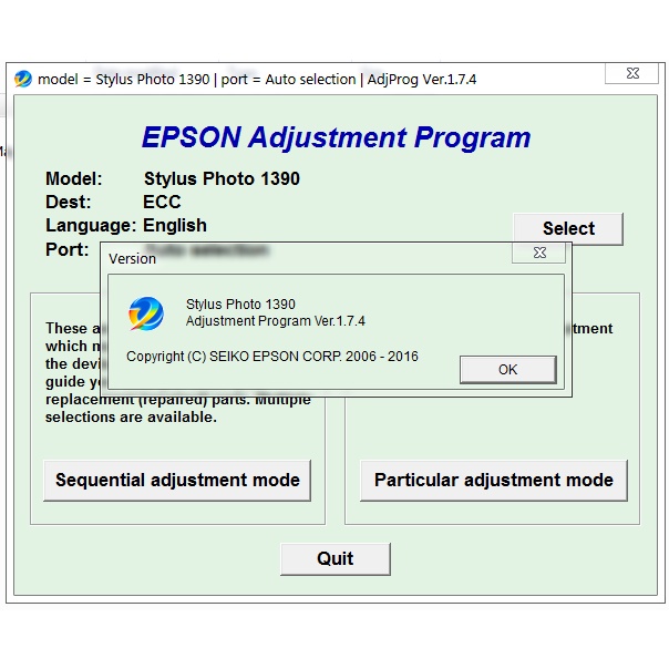 key reset máy in epson 1390 lỗi nháy 2 đèn, Reset Epson styles Photo 1390 couter đếm máy in phun ...