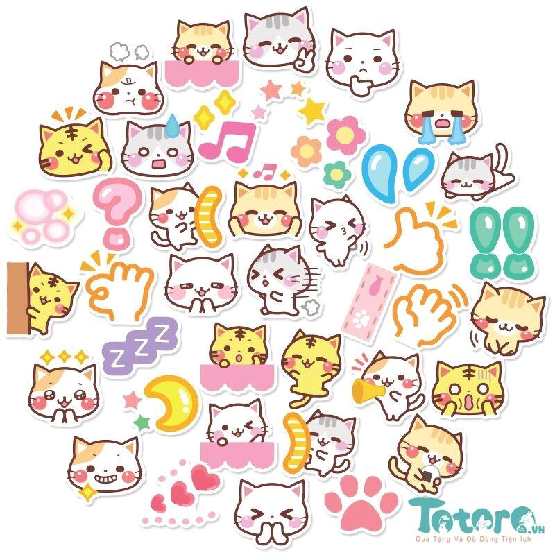 Mua Sticker dán họa tiết Thú cưng: Vịt Vàng - Mèo Pusheen - Thỏ Usagi ...