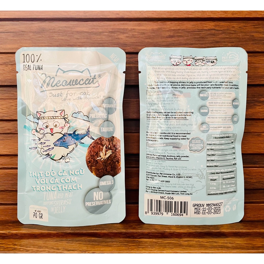 Pate Cho Mèo MEOWCAT Thịt Đỏ Cá Ngừ Với Cá Cơm Trong Thạch 70g | Shopee Việt Nam