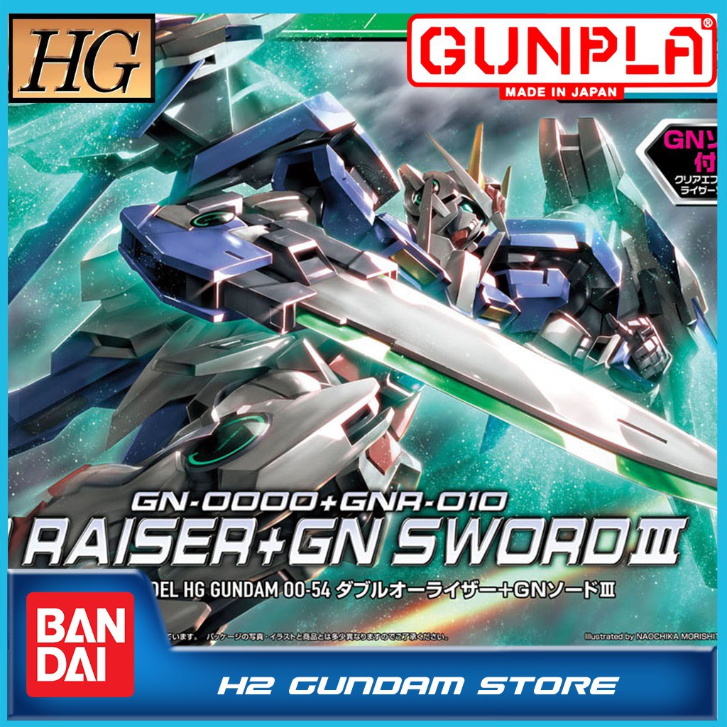 Mô hình Bandai HG 1/144 GN-0000+GNR-010 00 Raiser + GN Sword III ...