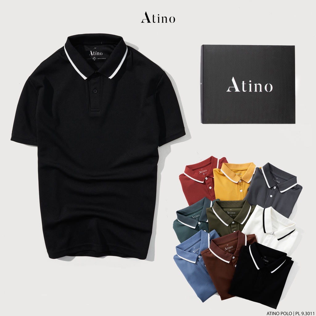 Áo Polo Nam Viền Cổ ATINO thanh lịch vải cá sấu Cotton cao cấp thoáng ...