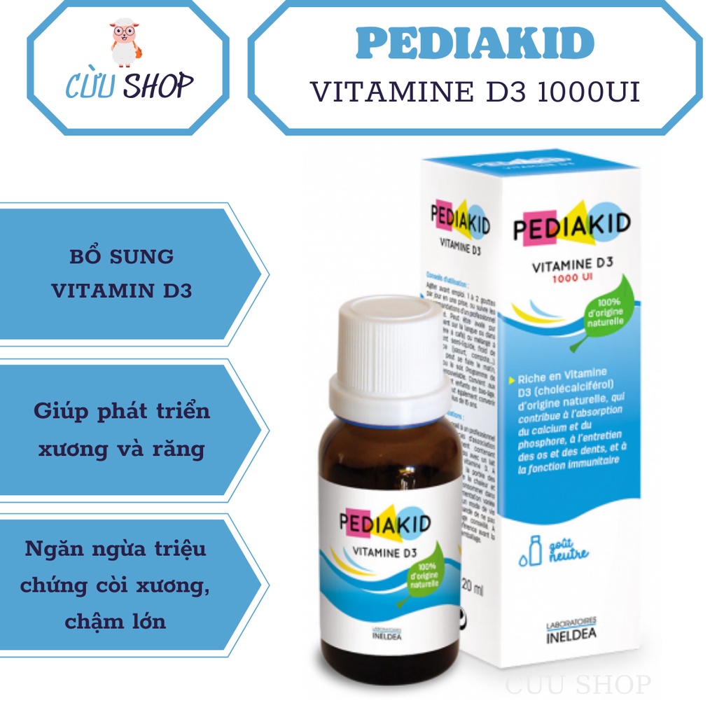 Pediakid vitamin D3 20 ml Pháp bổ sung vitamin D3 cho trẻ | Shopee Việt Nam