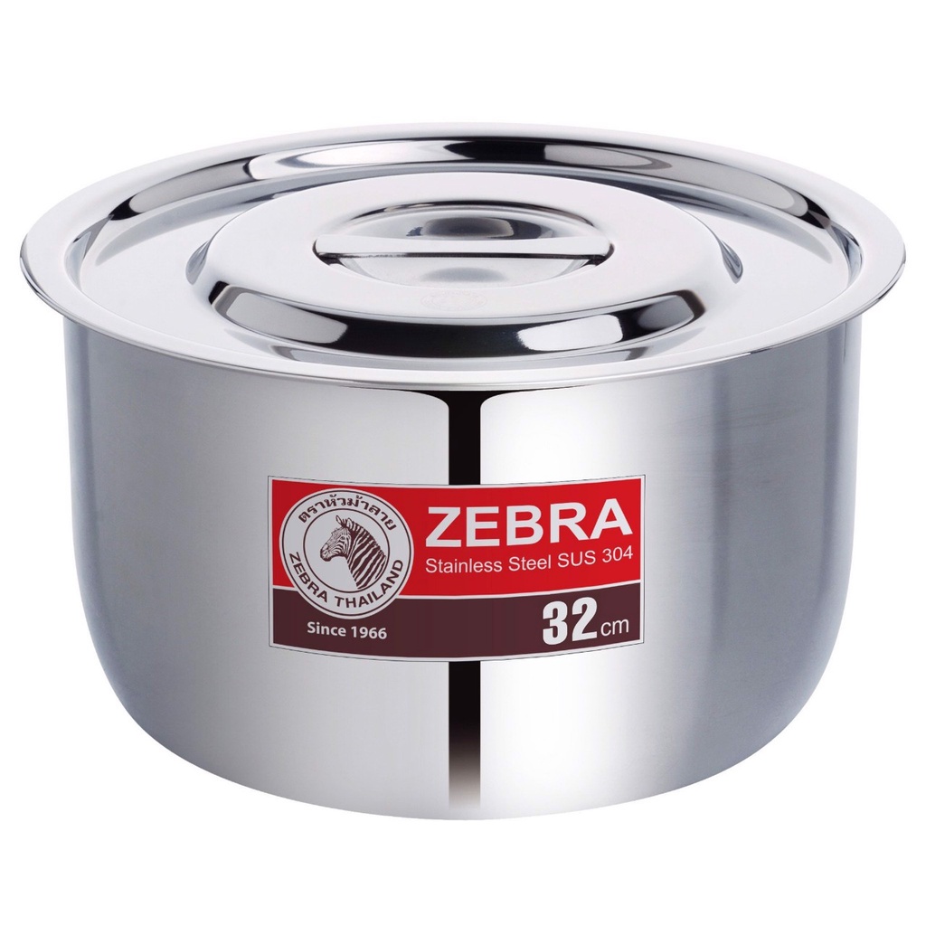 Thố Inox Zebra Thái Lan Indian 1 đáy 32cm -12L - 170032 Loại dày, Inox ...