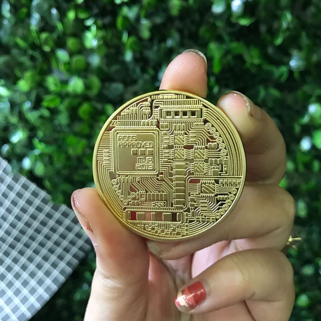 Đồng Xu Bitcoin Mạ Vàng 24K - MixASale