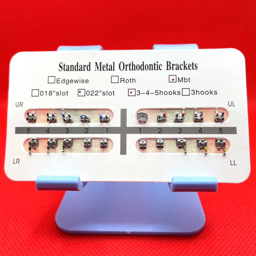 10Packs Easy Bonding MBT 0.022 Orthodontic Bracket with 3- Hook Dental ...
