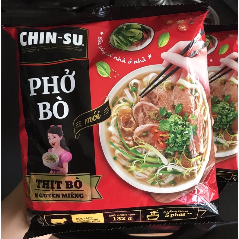 CHINSU [Set 5 gói ] PHỞ BÒ-HỦ TIẾU (NAM VANG/BÒ KHO)-BÁNH ĐA CUA-MIẾ GÀ ...