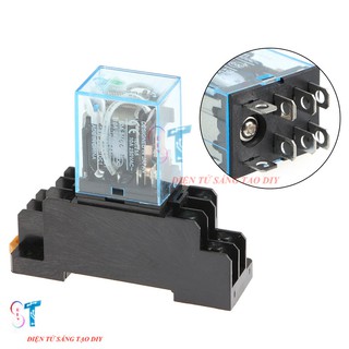 Relay Trung Gian, role kính LY2N-J Relay 24V 10A 8 Chân Kèm đế vặn ốc | Shopee Việt Nam