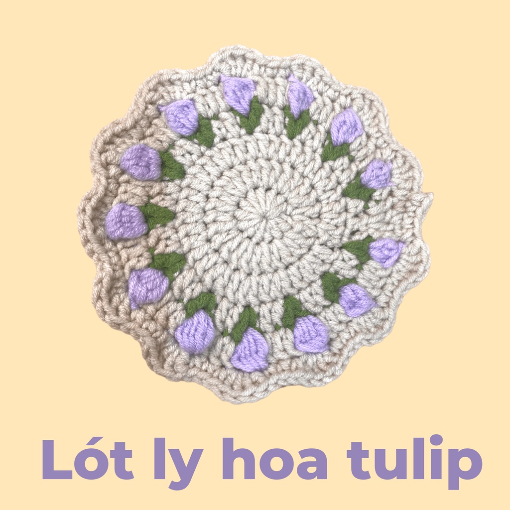 Lót ly hoa tulip bằng len dễ thương | Shopee Việt Nam