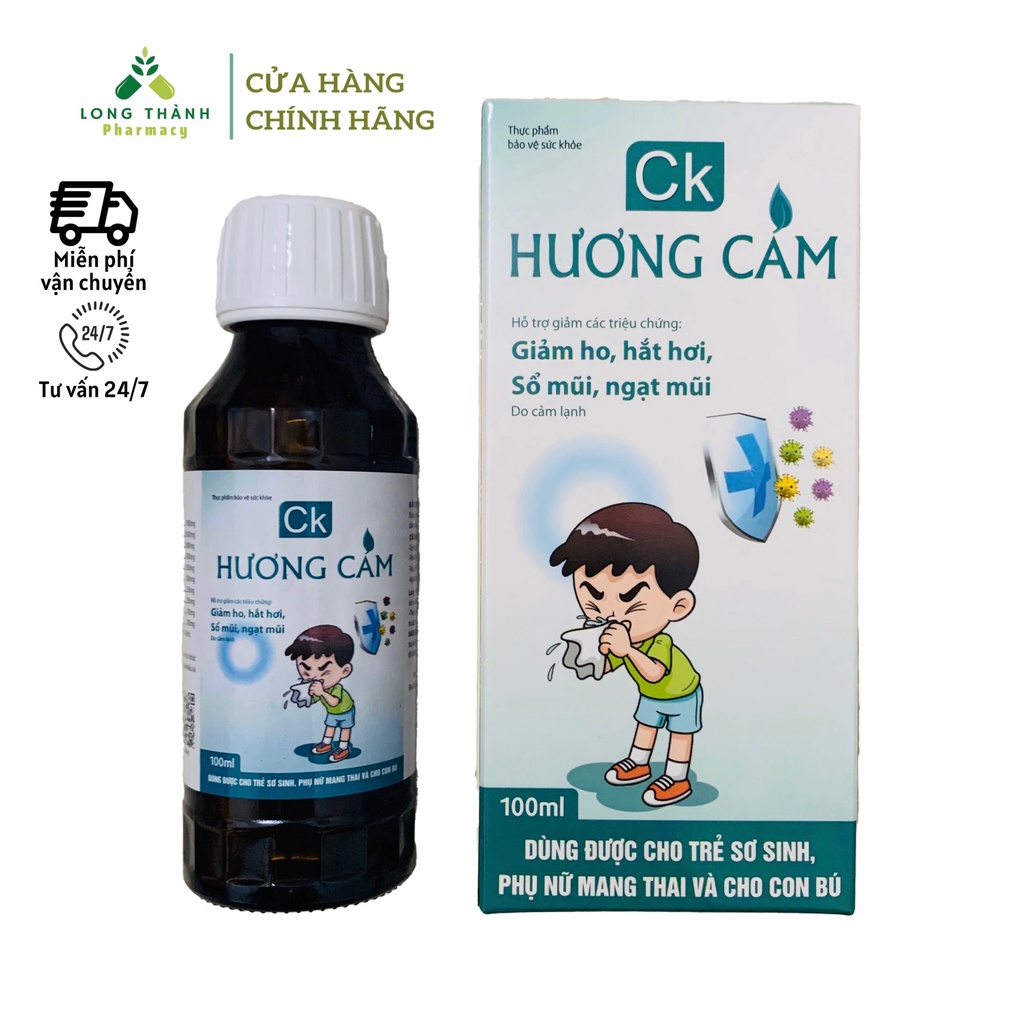 Siro ho HƯƠNG CẢM giảm ho, hắt hơi, sổ mũi, ngạt mũi do cảm lạnh chai ...