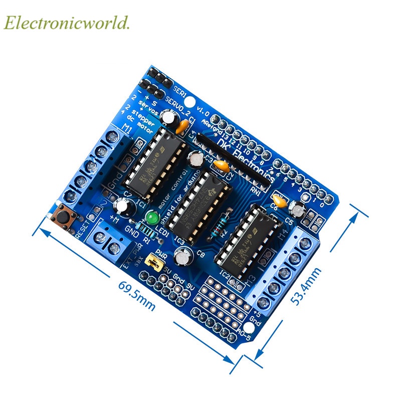 L293D Motor Drive Shield dual for arduino Duemilanove, Motor drive ...