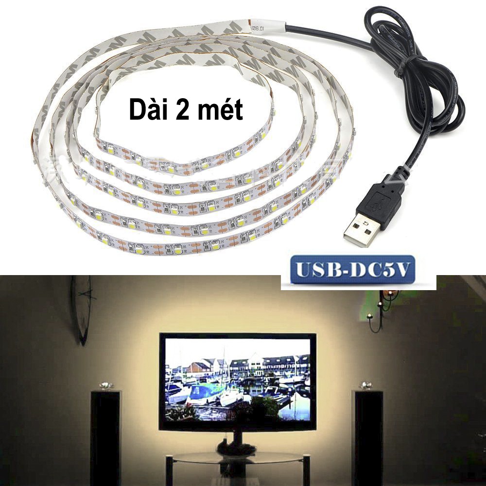 Mua Cuộn Dây LED USB 5V dài 2 mét Dán sau Tivi, Tủ quần áo các loại giá ...